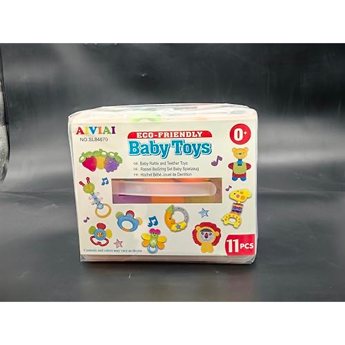 AIVIAI Baby Toys 0-6 Months Infant Toys 0-3 Months Infant Rattles Baby Rattle Teether Toy Set with Storage Box Musical rattles for Newborn Boy Girl Gifts Set with Baby's First Rattle Teether (11pcs)