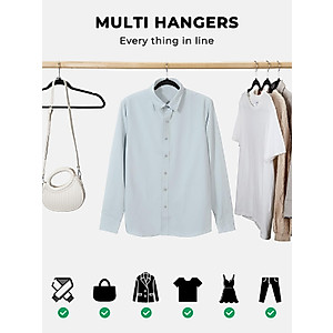 SMARTOR Plastic Hangers 50 Pack, Heavy Duty Plastic Hangers for Clothes - Non-Velvet Slim Hangers with 360° Swivel Hook & Clothes Thin Hangers - Durable Coat Hangers, Space Saving Hangers - Black