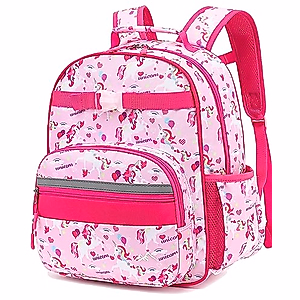 LYNXCHER Kids Backpack for School Girls Boys Toddlers Bookbag Cute Preschool Primary Elementary School Kindergarten Lightweight Gifts Bags(Pink Unicorn, 7L for 3-4 Years)
