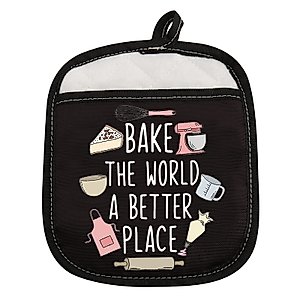 ZJXHPO Baking Gift Oven Pads Pot Holder Bake The World A Better Place,Cooking Gift (Better Place)