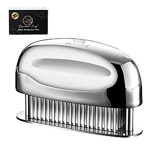 Meat Tenderizer Tool, Ultra Sharp Needle Blades 100% Stainless-Steel, Heavy-Duty Kitchen Gadgets, Hand Held Meat Tenderizer Needle Tool, Cooking Gadget for Tenderizing Chicken, Steak, Veal, BBQ