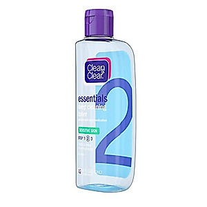 Clean & Clear Essentials Deep Cleaning Face Toner with Salicylic Acid Acne Medicine, Oil-Free Facial Toner for Sensitive & Acne-Prone Skin Care, 8 fl. oz