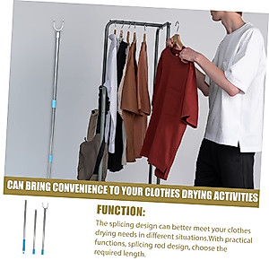 CAXUSD Sturdy Metal Clothes Pole Splicing Clothes Reach Pole for Living Room Essentials
