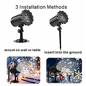 Christmas Outdoor Projector Lights,Yohencin Led White Snowflake Projector Light Waterproof Light Show Decoration Xmas Holiday Wedding Garden Patio Blizzard Projector Lamp (Snowflake)