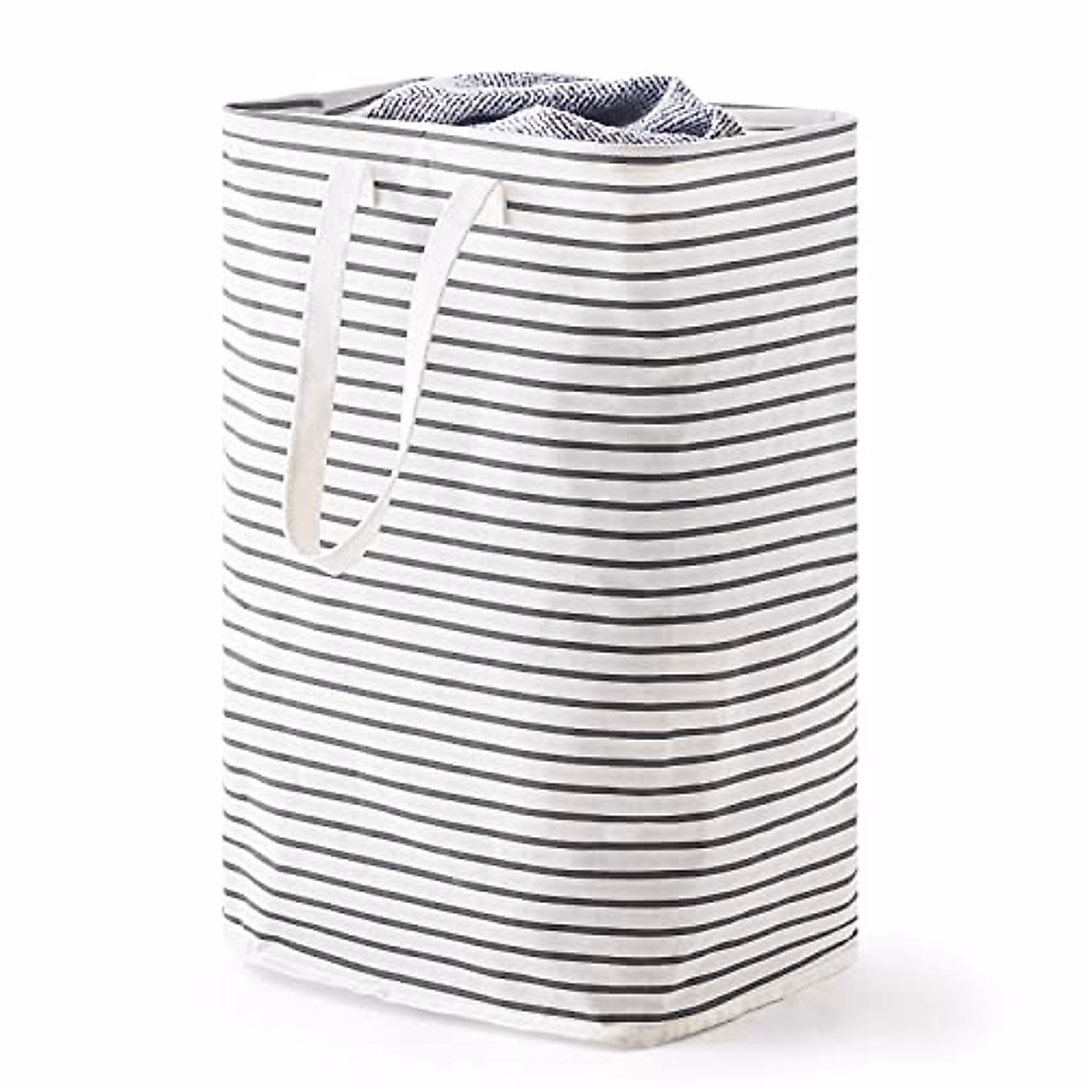 72L Freestanding Laundry Hamper, Collapsible Waterproof Clothes Basket with Easy Carry Long Handle, Washing Bag for Clothes, Toys (1 Pack, Grey)