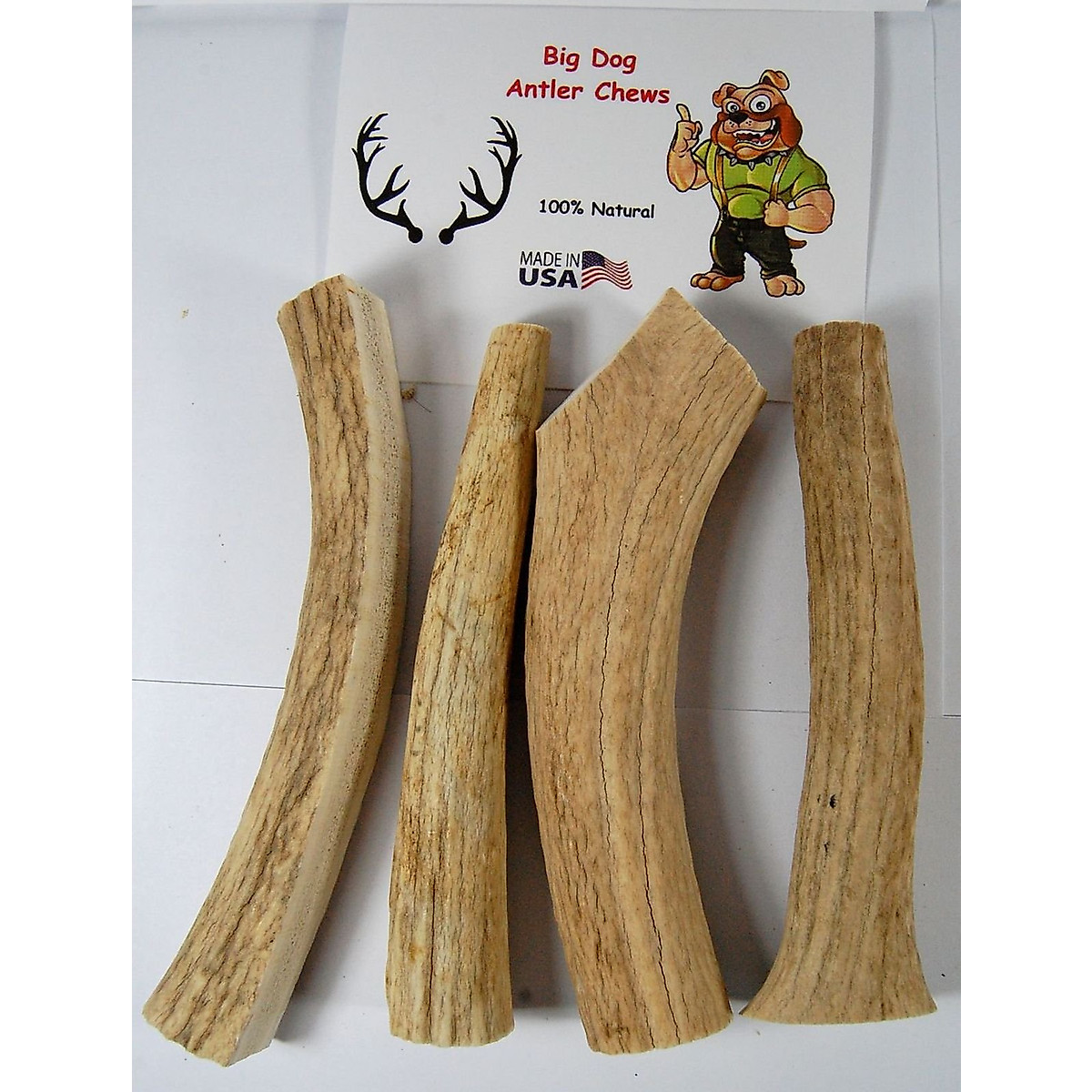 Big Dog Antler Chews - Grade B Deer and Elk Antler Pieces - Dog Chews - Antlers by The Pound, One Pound - Six Inches or Longer - Natural Healthy Long-Lasting Treat