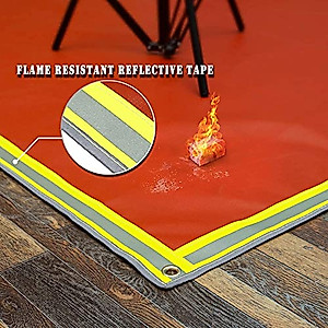 Cumberbatch 39" X 39" Fire Pit Mat, Fireproof Mat, Fire Resistant Grill Mats for Outdoor Grill, Protects Deck, Patio, Grass, Camping and Outdoor Surfaces Safety (Red)