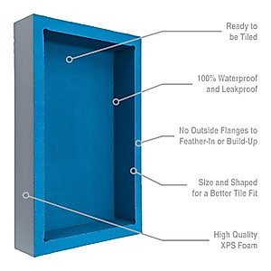 Noble Pre-Formed Rectangular Shower Niche 314 12"x20" with Adjustable Shelf Easy Install Water-Resistant Bathroom Storage Shelf Modern Design for Shower Essentials Durable and Stylish Organizer