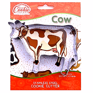 Cow Farm Animal Cookie Cutter, Premium Food-Grade Stainless Steel, Dishwasher Safe (Cow)