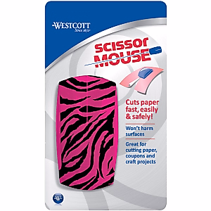 Westcott Scissor Mouse Paper Trimmer, Safe Rotary Cutter for Kids & Crafters, Assorted Colors