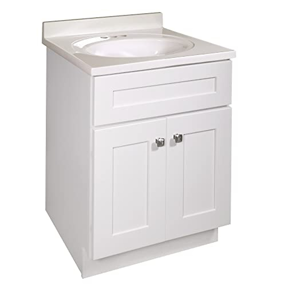 Design House 584870 Bath Shaker 2-Door Bathroom Vanity with Cultured Marble White Top, 4-Inch Centerset, 2 Piece