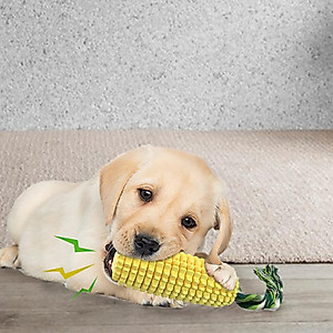 Rubber Chew Dog Toys, Dog Chew Toys, Puppy Toothbrush Clean Teeth Interactive Corn Toys, Dog Toys Aggressive Chewers Meduium Large Breed, Corn Dog Toy