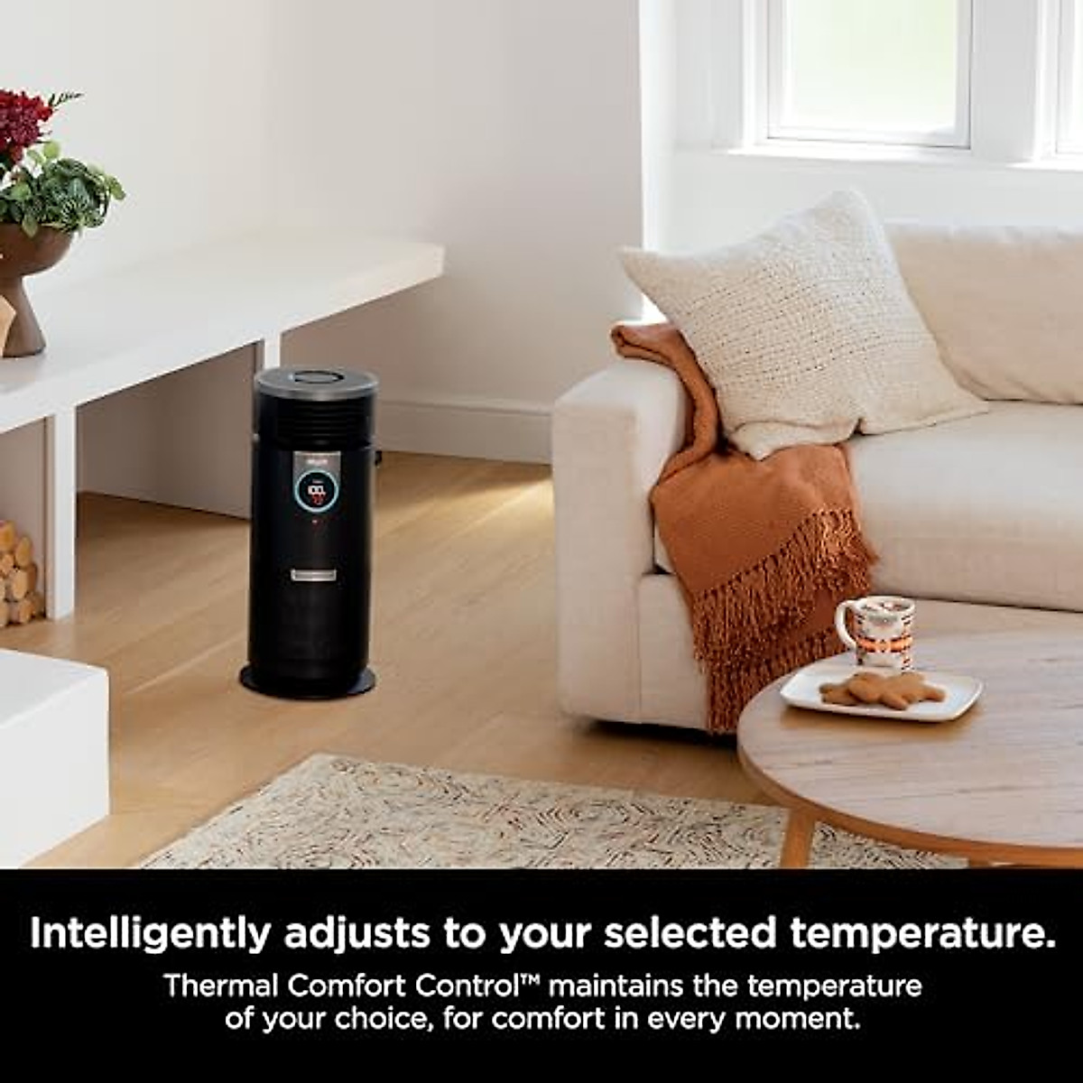 Shark HC451 3-in-1 Clean Sense Air Purifier, Heater & Fan, HEPA Filter, 500 Sq Ft, Oscillating, Small Room, Bedroom, Office, Captures 99.98% of Particles for Clean Air, Dust, Smoke & Allergens, Black