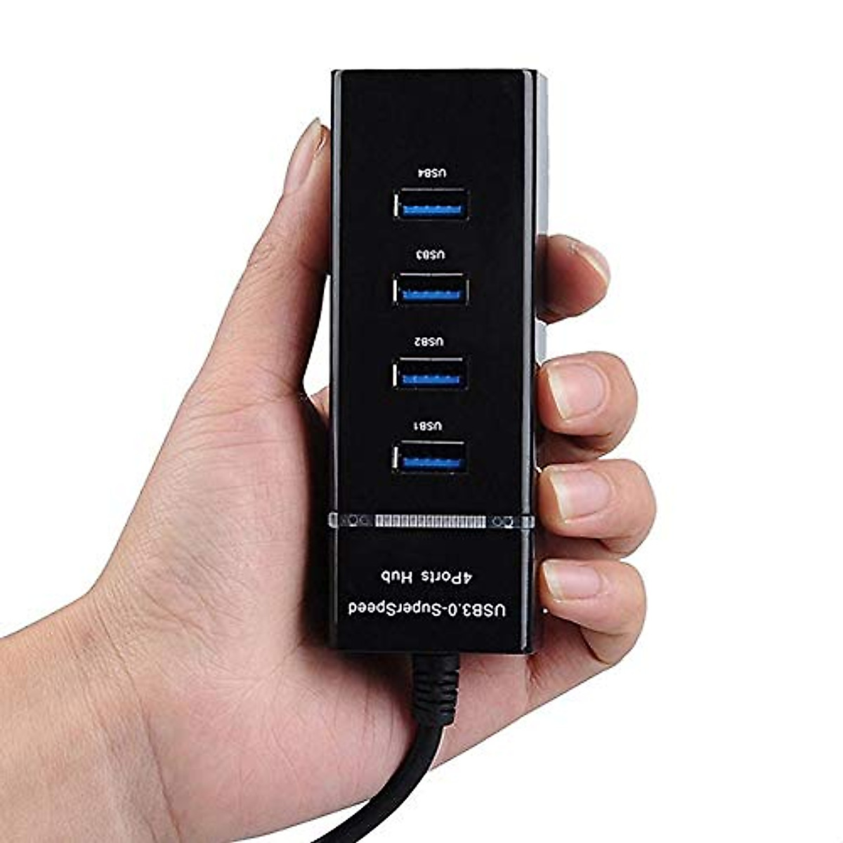 USB Hub, Portable 4 Port USB 3.0 Hub, Super Speed Data Sync Adapter Universal for Computer, Laptop, USB Flash Drives and Mobile HDD