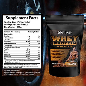 Nature's Own Essence Pure Whey Protein Powder - 100% Natural Whey Protein Isolate Concentrate Vanilla Shake, Gluten Free, Fast Digesting, Keto Friendly for Fitness and Optimum Nutrition - 2 Lbs