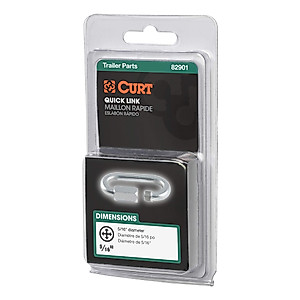 CURT 82901 Threaded Quick Link Trailer Safety Chain Hook Carabiner Clip, 5/16-Inch Diameter, 8,800 lbs Break Strength
