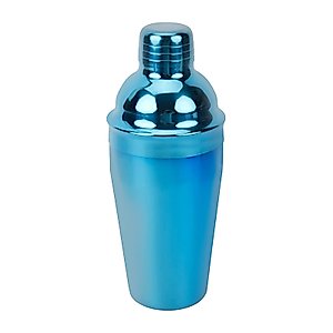Blueden Cocktail Shaker, 24oz Martini Drink Shaker With Built-In Strainer, 304 Stainless Steel Bartender Bar Tools for Bartending, Margarita Mixer, Blue