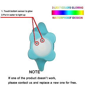 DuLaSeed Baby Toys,6 Packs Light Up Dinosaur Bath Toys, Floating Rubber Water Toys for Toddlers 1-3,Pool Bathtub Shower Toys for Kids Preschool in Christmas Birthday