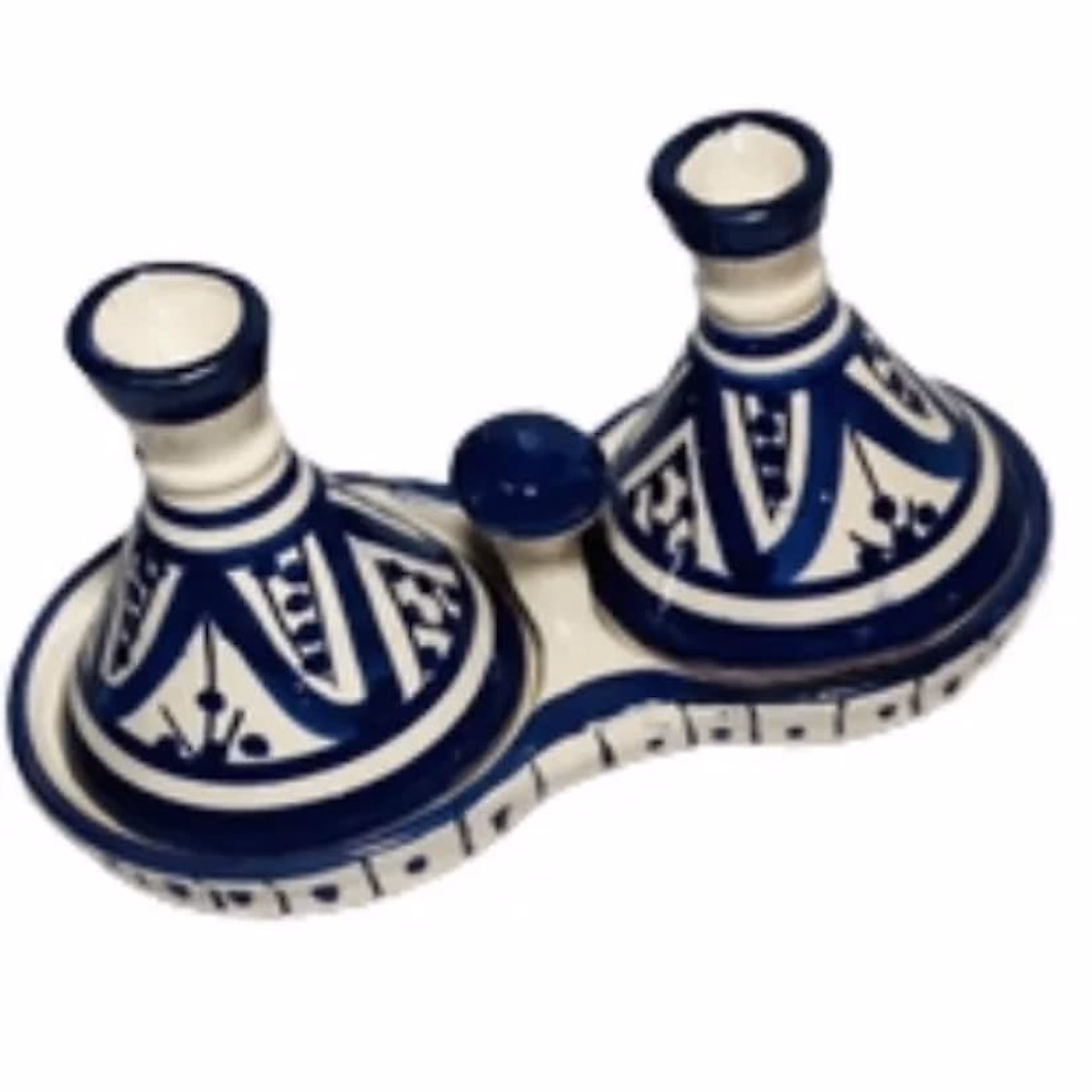 GGE "MELH BLUE" TAGINE Multi-Purpose SALT & PEPPER SMALL Moroccan Tajine