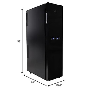 Koolatron 18 Bottle Slim Dual Zone Wine Cooler, Black Thermoelectric Wine Fridge, 1.9 cu. Ft (53L) Freestanding Wine Cellar, Red, White, Sparkling Wine Storage for Home Bar, Kitchen, Apartment, Condo