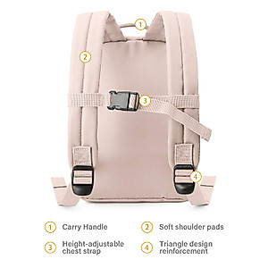 mommore Fashion Toddler Backpack for Girls with Safety Leash for Kids Age 1-3, Pink