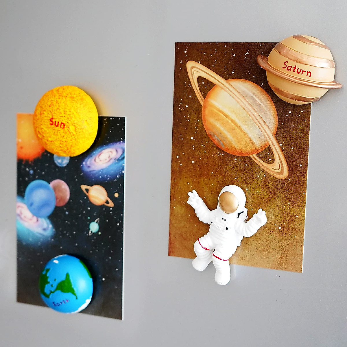 Planet Magnet - 13pcs Cool Decorative Solar System Refrigerator Magnet for School Office Whiteboard Locker, Great Astronomy Gift for Space Lover Teens Adult - Big Strong Magnet with Gift Packed