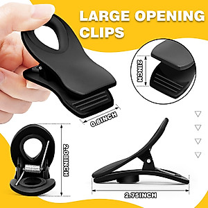 WUDIME 10 Pack Magnetic Chip Clips, Bag Clips, Chip Clips Bag Clips Food Clips, Clips for Food Packages, Chip Clips Magnetic, Plastic Black Snack Clips with Magnet for Refrigerator
