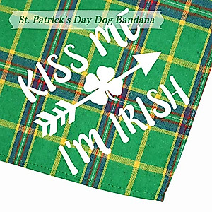 STMK 2 Pack, Plaid Bandana for Dog Puppy St. Patrick's Day Holiday Party Costumes (Lucky Charm & Kiss Me I’m Irish)