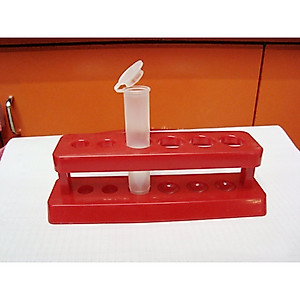 Plastic Test Tube Rack,1pc Test Tube Holder 6 Holes Laboratory Test Tube Rack Holder Red Stand Burette Stand Shelf for Test Tubes