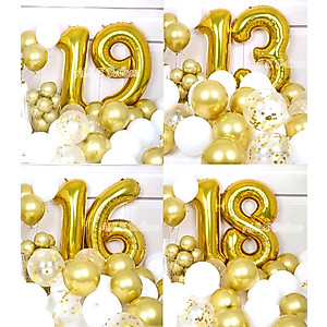 AULE 40 Inch Big Gold 1 Balloon Number Large Foil Helium Number Balloons 0-9 Jumbo Giant Happy 1st Birthday Party Decorations for Boy or Girl Huge Mylar Anniversary Party Supplies