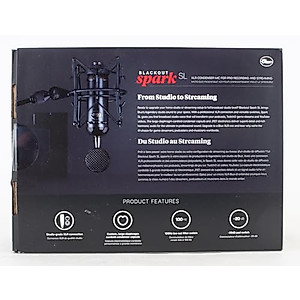 Blue Microphone Blackout Spark SL XLR Condenser Microphone Recording, Streaming, Podcasting, Gaming, Large-Diaphragm Cardioid Capsule, Shockmount and Protective Case