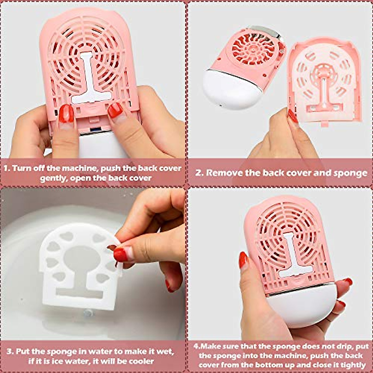 Honoson USB Lash Fan Dryer Handheld Air Conditioning Blower Mini Portable Rechargeable Eyelashes Dryer Fans with Tweezers and lash Inspection Mirror for Eyelash Extension Women