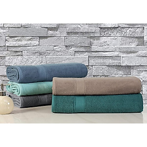 600 GSM - 40 x 80 Inches - 100% Cotton Bath Sheets Pack of 2 - Highly Absorbent Extra Large Bath Sheet Towels Set - Jumbo Oversized Cotton Bath Sheets Towels - Super Soft Hotel Quality Towel (STONE)