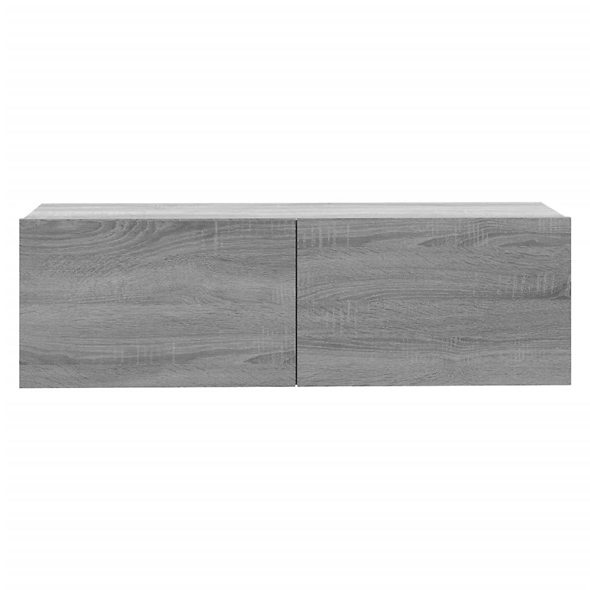 vidaXL Gray Sonoma Wall-Mounted TV Cabinet - Chic Floating Media Unit with 2 Compartments - Easy Clean Engineered Wood - Storage Solution for DVDs, Magazines and More - 39.4"x11.8"x11.8".