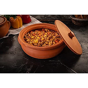 LUKSYOL Handmade Moroccan Clay Pots with Lids | Versatile Cookware Set for Authentic Cooking | Terracotta & Safe