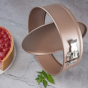 HAPPIELS Non Toxic Nonstick 8 inch Springform Pan | 8'' Cheesecake Mold | 8in Leakproof Spring-form Round Cake Pans | Nontoxic Non Stick Spring Form Pan for Baking