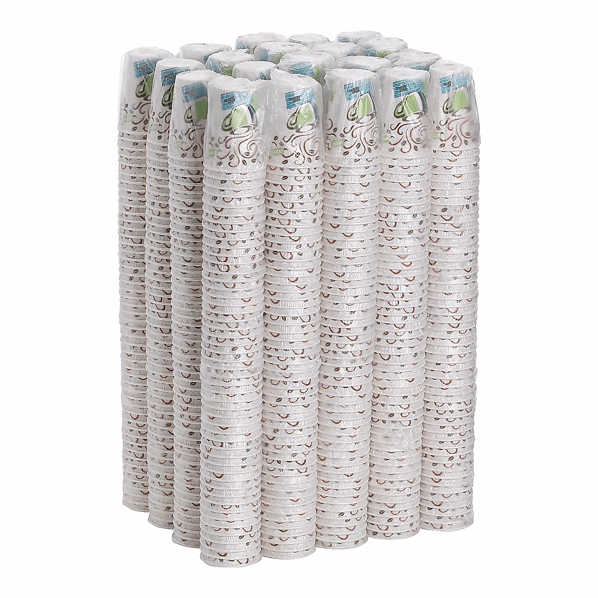 Dixie PerfecTouch Individually Wrapped Insulated Paper Hot Cup, 12 Oz., Multicolor, 1000 Cups/Carton (5342CDWR)