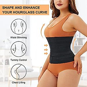 Likeonce Segmented Waist Trainer for Women Waist Cincher Shapewear Tummy Control Girdle Corset Shapewear Body Shaper Black