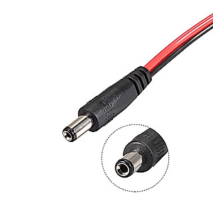 uxcell 2.1mmx5.5 mm 12V DC Male Jack to Alligator Clip Power Cable Connectors 54cm for CCTV Security Camera Lighting Adapter