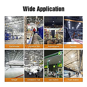CT CAPETRONIX High Bay LED Shop Lights 100W 5000K 110V 250W HID/HPS Equivalent 13,000LM, 5’ Cable with 110V Plug, Hanging Hook, 120° Beam Angle, CRI>80 LED High Bay Light for Gym Garage Shop