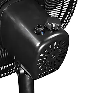 Comfort Zone 16" Oscillating Pedestal Fan with Folding Base, 3-Speed, Adjustable Height and Tilt, Top-Mounted Controls, Ideal for Home, Bedroom & Office, CZST162BTEBK