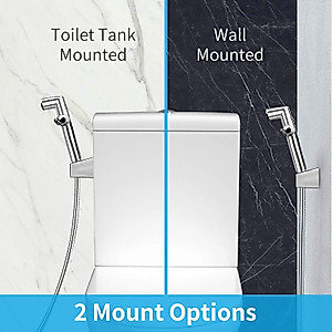 KAIYING Handheld Bidet Sprayer for Toilet, Baby Cloth Diaper Sprayer, Bathroom Muslim Shower Toilet Sprayer Attachment with Hose, Support Wall or Toilet Mount (Chrome)