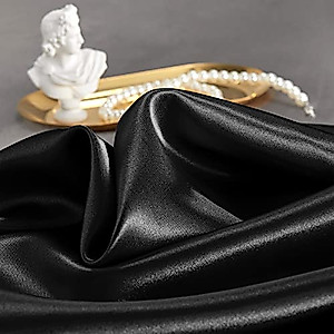 CozyLux Silk Satin Pillowcase for Hair and Skin Queen Set of 2 Soft Pillow Cases Silky Microfiber Bed Pillow Covers Wrinkle Resistant with Envelope Closure(Black, 20 x 30 Inches)