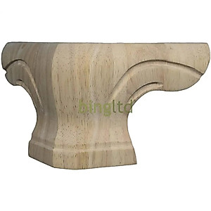 BingLTD - 5 3/4" Unfinished Hardwood Sofa Legs - Set of 4 (T-PFP-PED-RW)