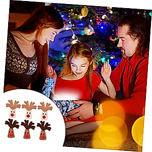 Christmas Felt Ornament Kit 6 Pcs Felt Elk Home Decoration Mini Accessories Miniture Decoration Knitted Doll Christmas Xmas Felt Knitted Santa DIY Handmade Decoration Apparel