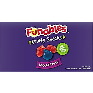 Funables Fruit Snacks, Mixed Berry Fruit Flavored Snacks, 0.8 ounce Pouches (Pack of 40)