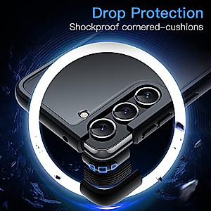 JETech 5 in 1 Matte Case for Samsung Galaxy S23+/ S23 Plus 6.6-Inch with 2 Screen Protector and 2 Camera Lens Protector, Translucent Back Protective Phone Cover, Tempered Glass Film (Black)