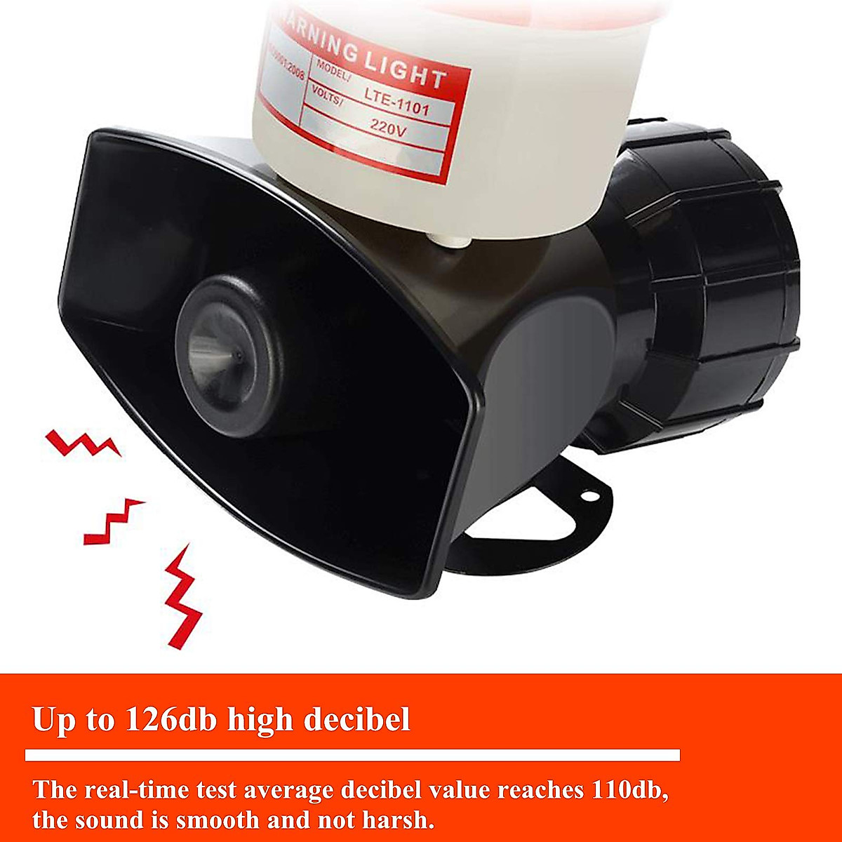 JIAWANSHUN Industrial Sound and Light Alarm Siren Horn with Strobe Outdoor/Indoor AC110V Emergency Flashing Light