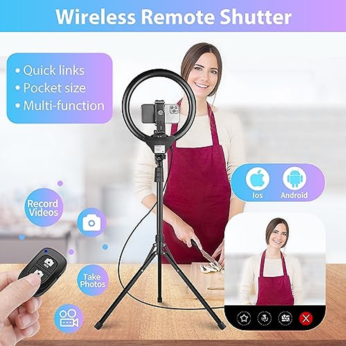 Sensyne 12" Ring Light with 62" Extendable Tripod Stand, LED Circle Light with RGB Modes for Selfies/Live Stream/Video Recording/TikTok/Photography