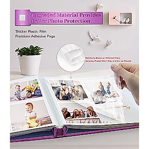 Artfeel Photo Album Self Adhesive Scrapbook Album for 3x5 4x6 5x7 8x10 Pictures,40 Pages Linen Cover with Display Window DIY Photo Book,Ideal Gifts for Family Travel Wedding Baby